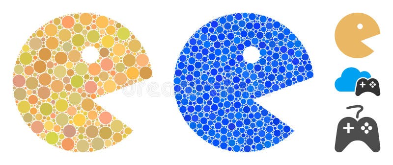 Video Games Mosaic Icon of Round Dots Stock Vector - Illustration of ...