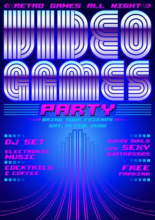 Video Games Party - Poster Event Template Stock Vector - Illustration ...