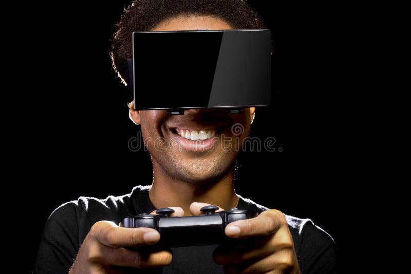Video Games with VR Headset and Controller Stock Image - Image of male ...