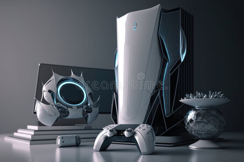Video Gaming Console, Futuristic Wireless Technology Stock Illustration ...