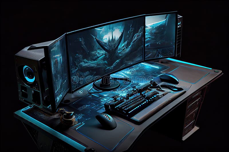 Video Gaming Desk with Computer and High-end Graphics Card for the ...