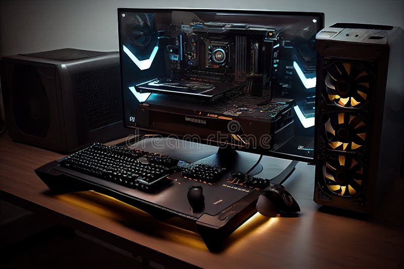 Video Gaming Desk with Computer and High-end Hardware, Including ...