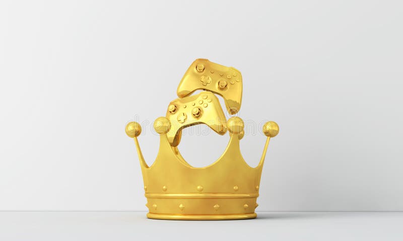 Video Gaming Gold Winning Medal. Game Controller with a Golden Crown ...