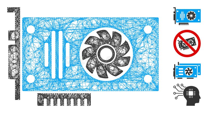 Video GPU Card Web Vector Mesh Illustration Stock Illustration ...