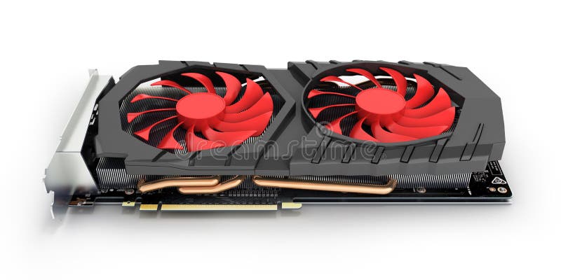 Video Graphic Card GPU Isolated on White Background 3d Render Stock ...