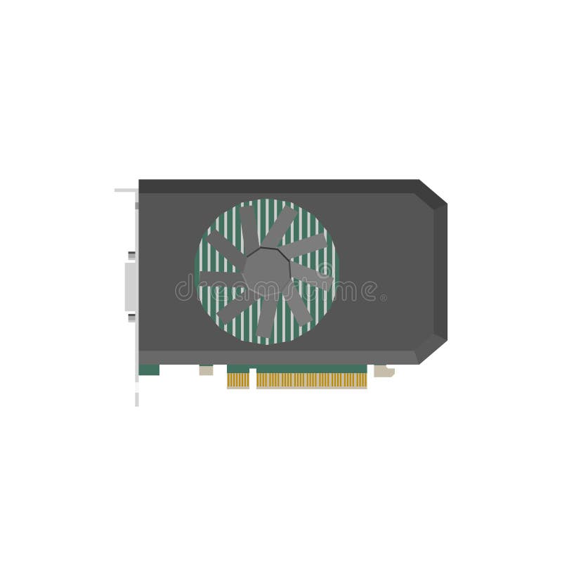 Video Graphic Card,GPU. Isolated on White Background. Vector Ill Stock ...