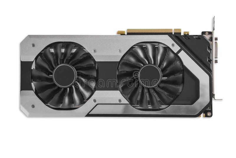 Video Graphics Card with Powerful GPU Isolated on White Background ...