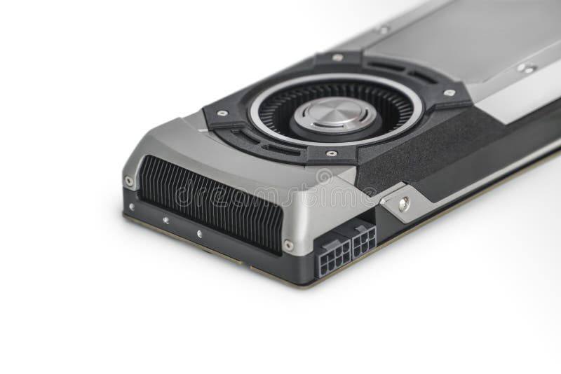 Video Graphics Card with Powerful GPU Isolated on White Background ...