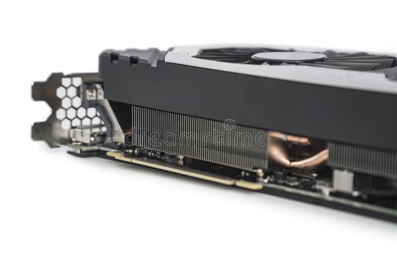 Video Graphics Card with Powerful GPU Isolated on White Background ...
