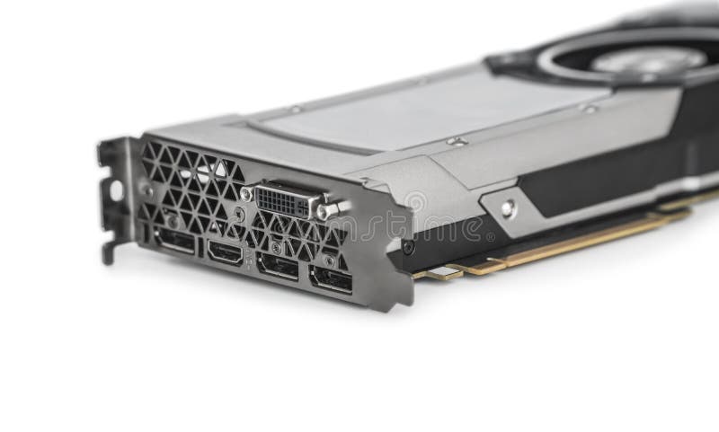 Video Graphics Card with Powerful GPU Isolated on White Background ...
