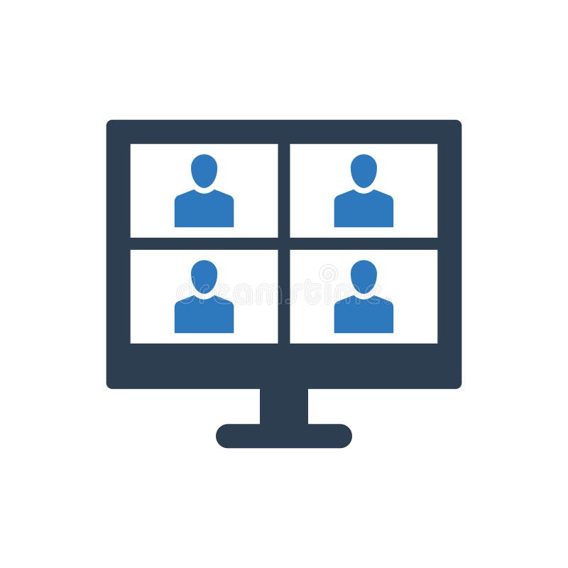 Video Group Call Icon - Online Meeting Icon Stock Vector - Illustration ...