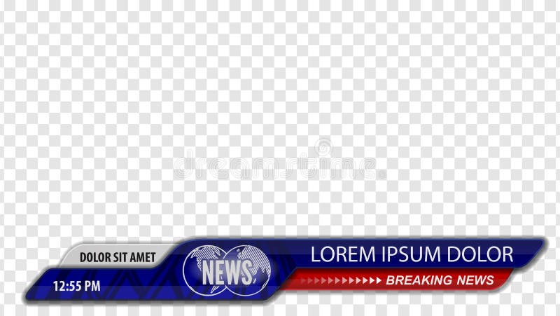 Breaking News. Red Blue Banner with White Text Isolated on Transparent ...