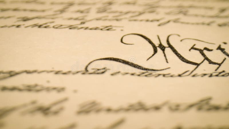 American Constitution Article VI Old Paper Macro Stock Video - Video of ...