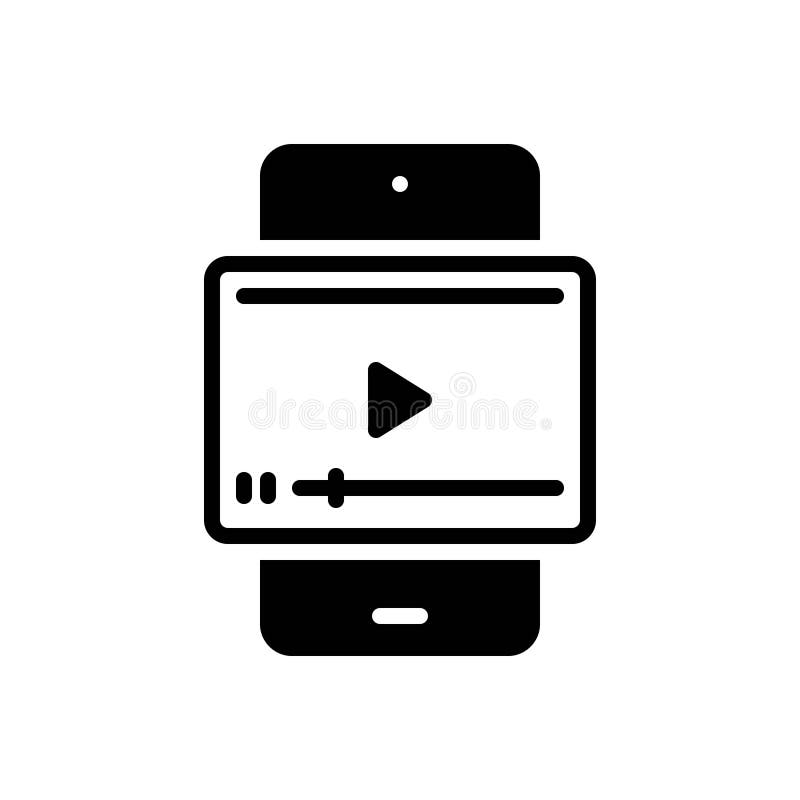 Black Solid Icon for Video, Play and Record Stock Vector - Illustration ...