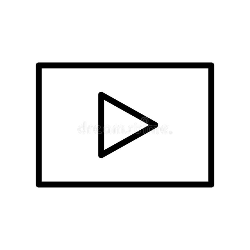 Video Icon with Rectangle and Triangle Play Button Stock Vector ...
