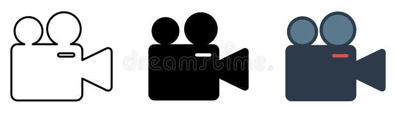 Video Icon Set. Video Camera Icon Vector. Movie Sign Stock Illustration ...