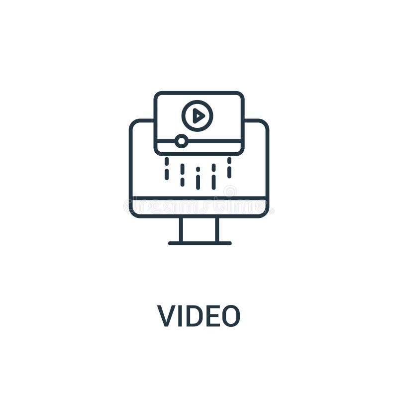 Video Icon Vector From Ads Collection. Thin Line Video Outline Icon ...