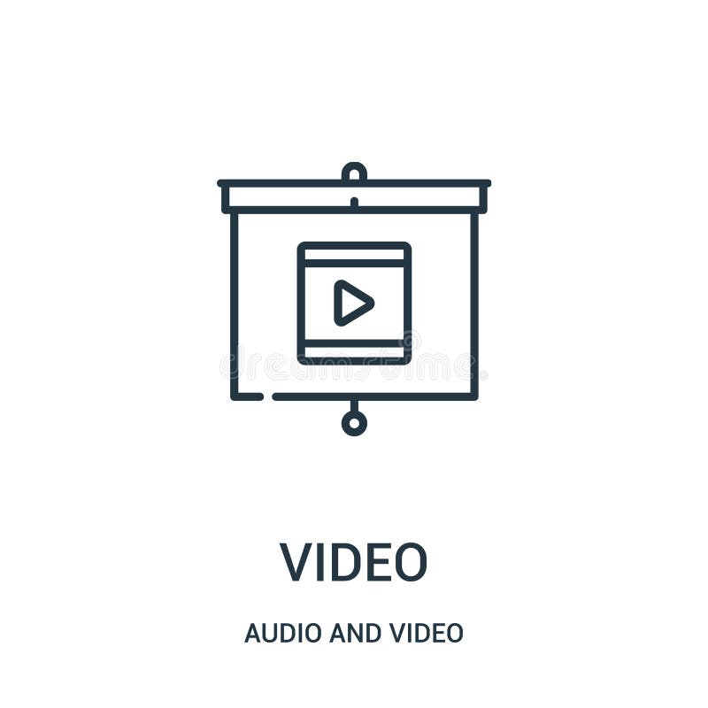 Video Icon Vector from Audio and Video Collection. Thin Line Video ...