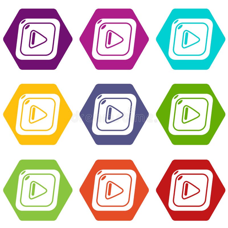 Video icons set 9 vector stock vector. Illustration of active - 115580640