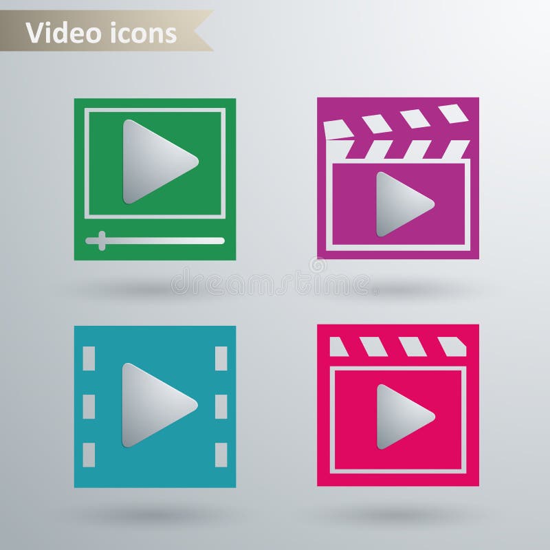 Video icons stock vector. Illustration of equalizer, shop - 6286944