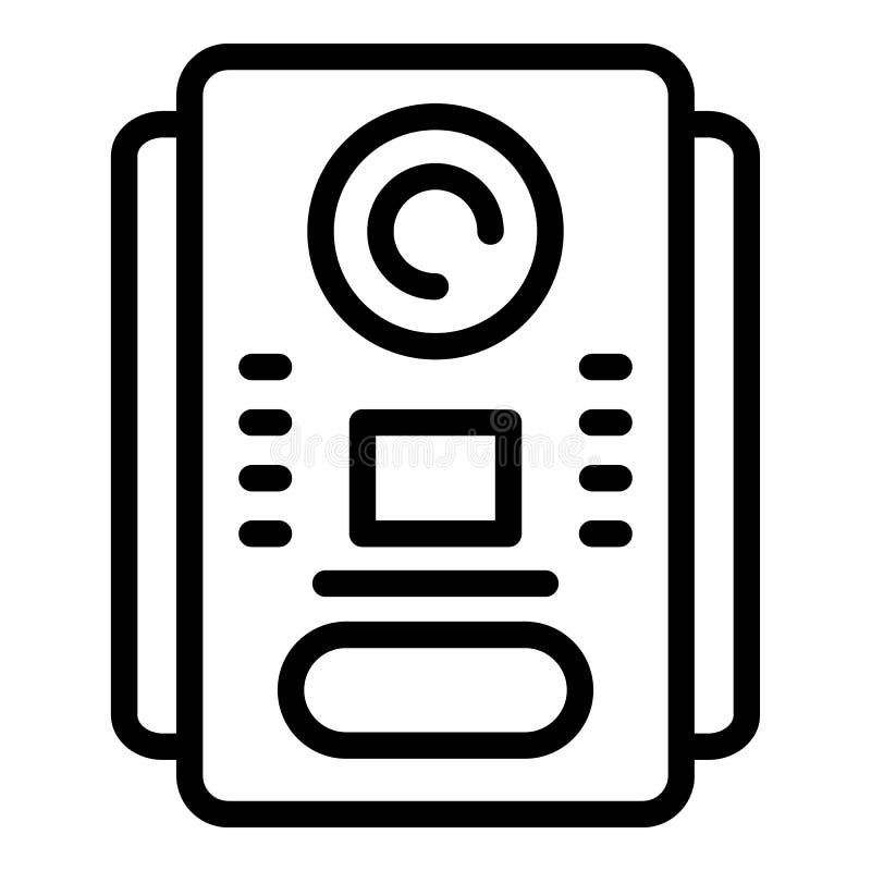 Video Intercom Control Icon Outline Vector. Door System Stock Vector ...