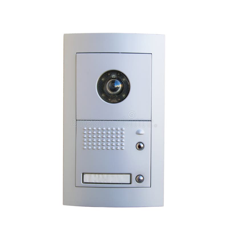 Video Intercom Equipment On White Background. Stock Photo - Image of ...