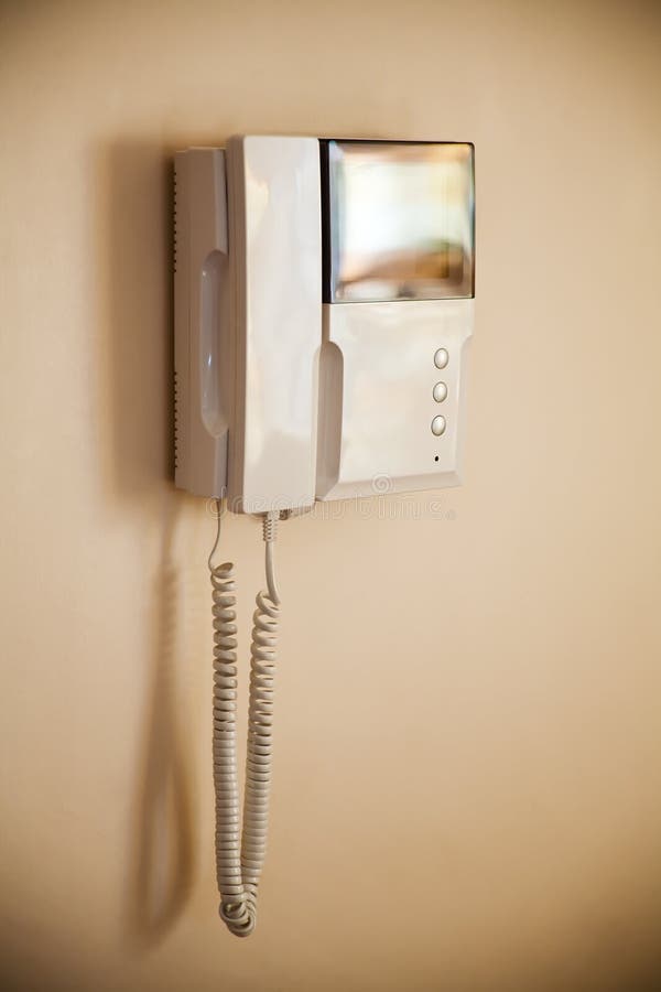 Video intercom on the wall stock photo. Image of communication - 26608082