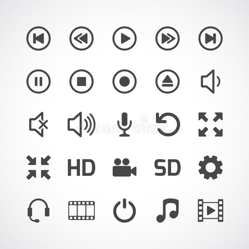 Video Interface Icon on White. Vector Stock Vector - Illustration of ...