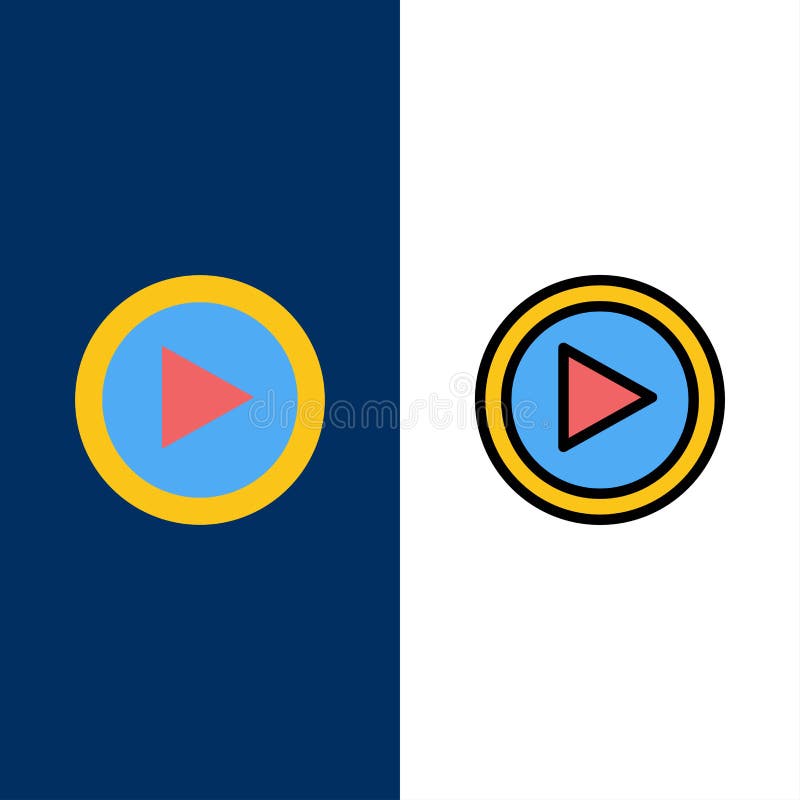 Video, Interface, Play, User Icons. Flat and Line Filled Icon Set ...