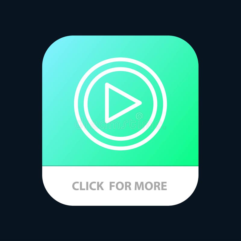 Video, Interface, Play, User Mobile App Button. Android and IOS Line ...