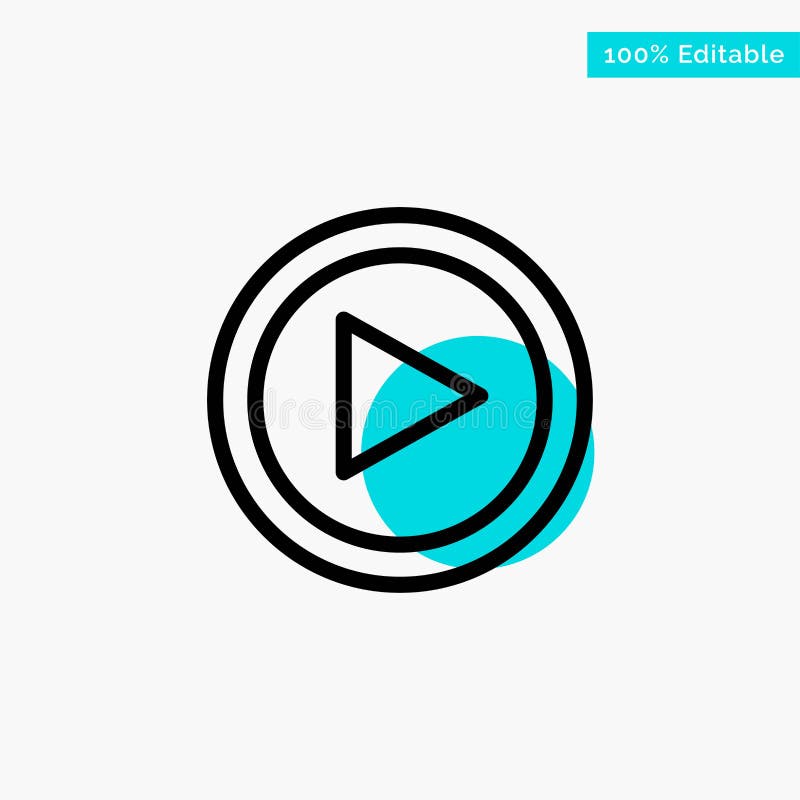 Video, Interface, Play, User Turquoise Highlight Circle Point Vector ...