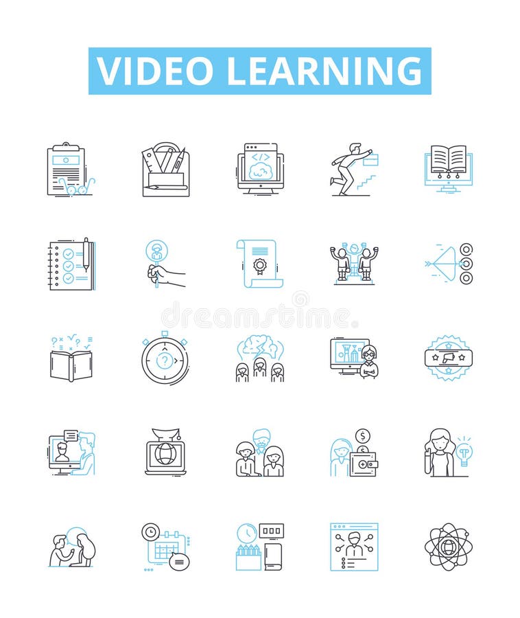 Education and Elearning Icons, Signs, Outline Symbols, Concept Linear ...
