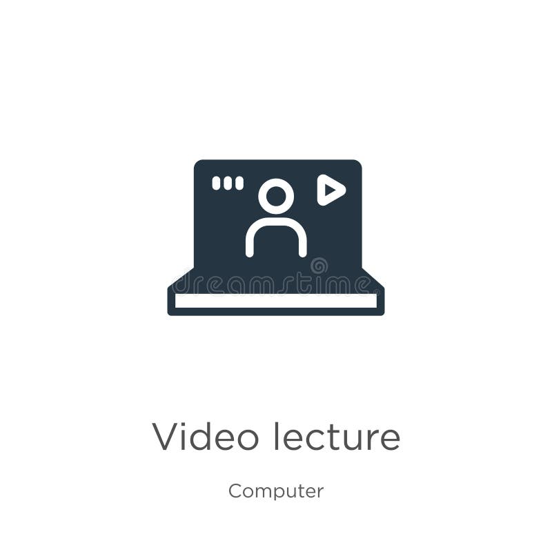Video Lecture Icon Vector. Trendy Flat Video Lecture Icon from Computer ...