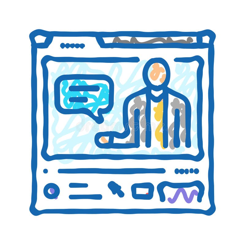 Video Lectures Online Learning Platform Icon Doodle Illustration Stock ...