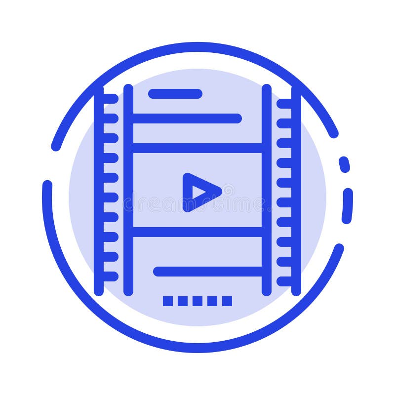 Video, Lesson, Film, Education Blue Dotted Line Line Icon Stock Vector ...