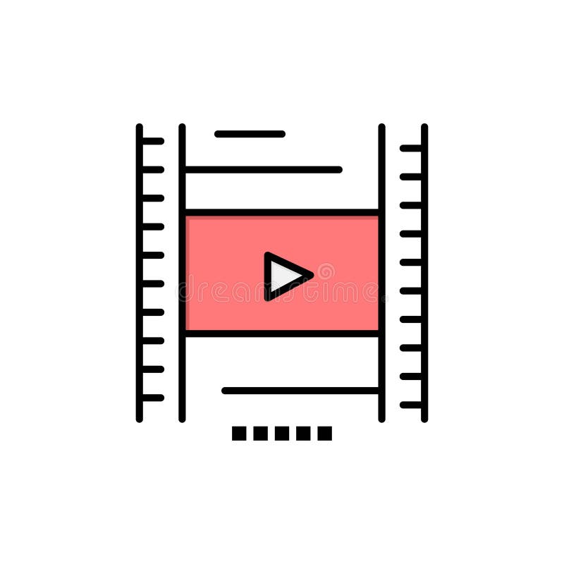 Video, Lesson, Film, Education Flat Color Icon. Vector Icon Banner ...