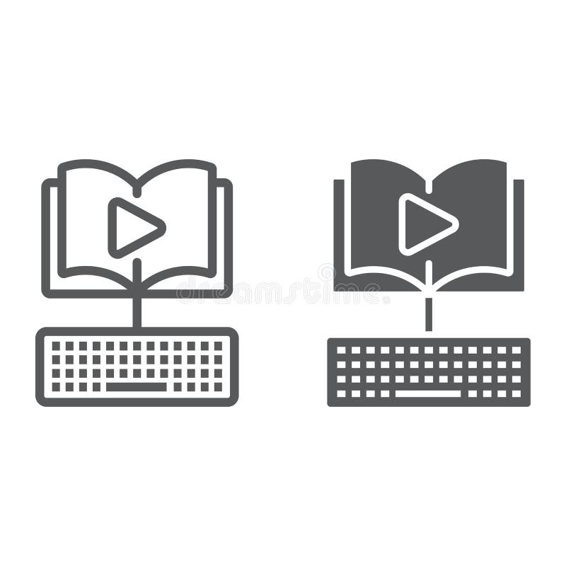 Study Program Thin Line Icon, E Learning Stock Vector - Illustration of ...