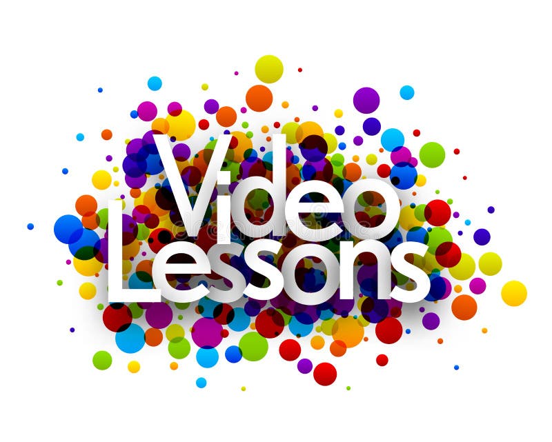Video Lesson Sign Over Colorful Round Dots Confetti Backgaround Stock ...