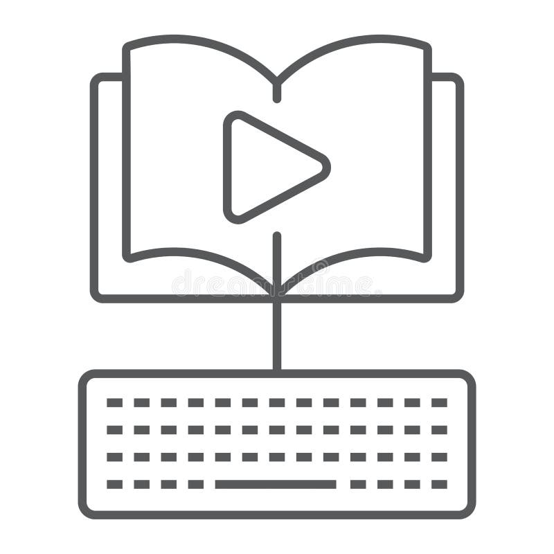 Study Program Thin Line Icon, E Learning Stock Vector - Illustration of ...