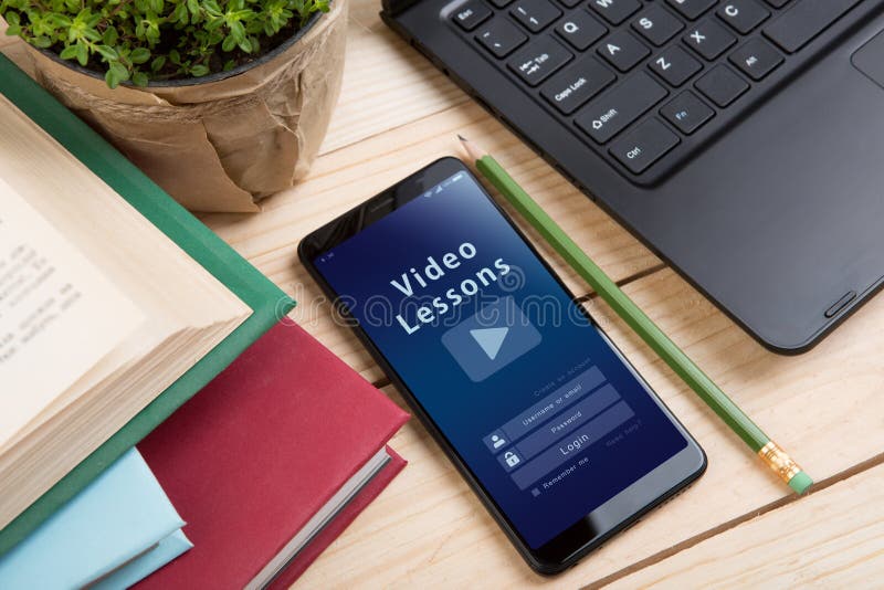 Video Lessons Concept, Online Education Login or Registration Screen ...