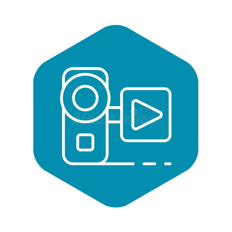 Video Live Blog Camera Icon, Outline Style Stock Vector - Illustration ...