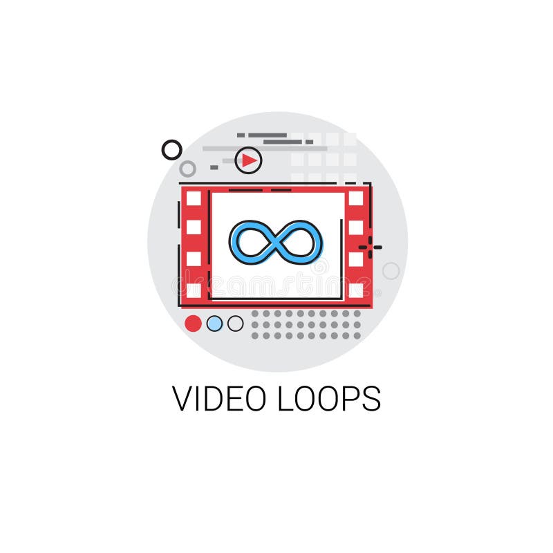 Video Loops Player Multimedia Icon Stock Vector - Illustration of ...