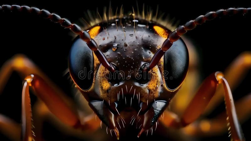 Video Macro Vertical Recreation of a Head Ant Stock Video - Video of ...