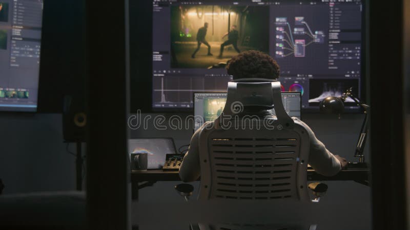 Video Maker Does Color Grading on Computer Stock Photo - Image of ...