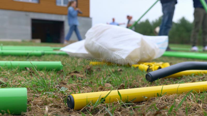 Video about Man Assembling Metal Playground for Kids Stock Footage ...