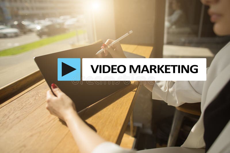 Video Marketing, Advertising Concept on Virtual Screen. Stock Photo ...