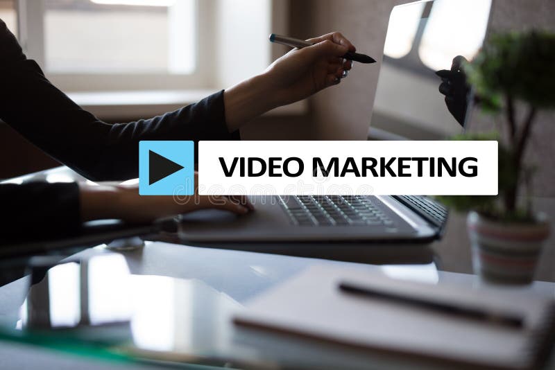 Video Marketing, Advertising Concept on Virtual Screen. Stock Image ...