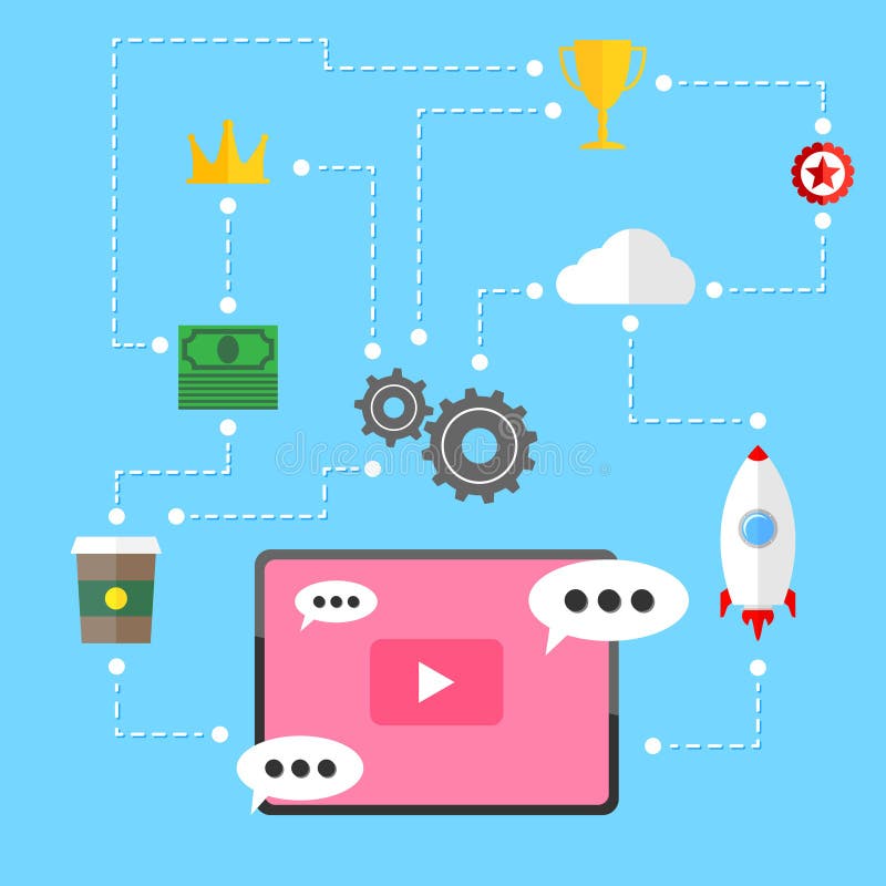 Video Marketing Strategy Relation Background Stock Vector ...