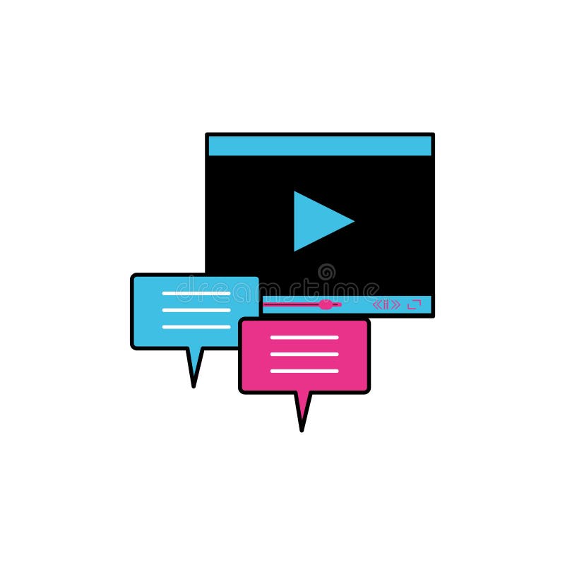 Video Media Player Template with Hand Cursor and Heart Stock ...
