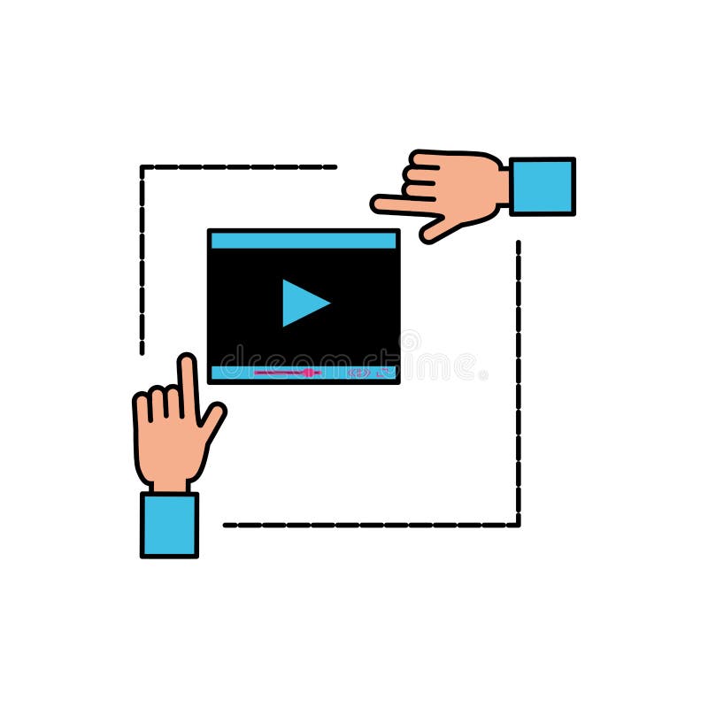 Video Media Player Template with Hand Cursor and Heart Stock ...